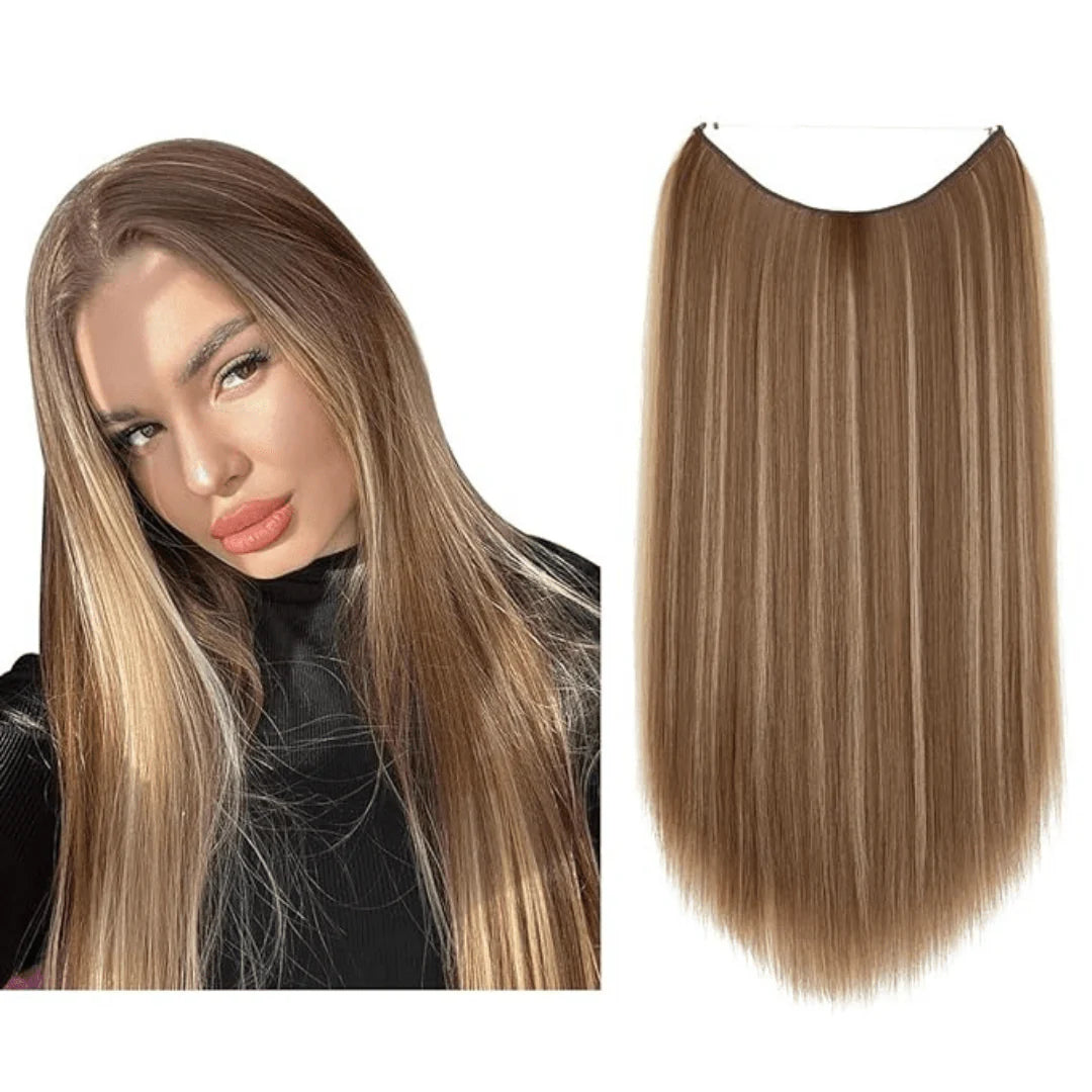 Ash Blonde 18 Inch Straight Halo Hair Extensions | Thathair