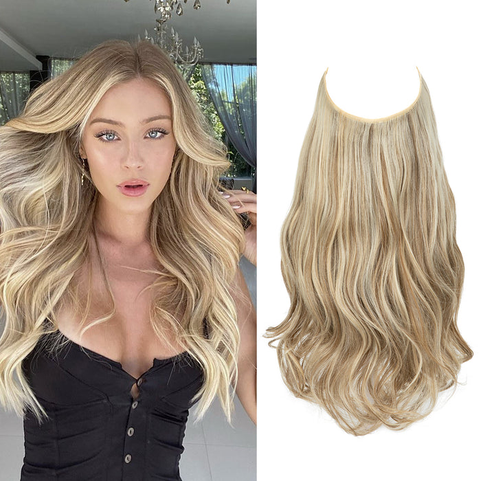 Bahama Beige Wavy Halo Hair Extensions | Thathair